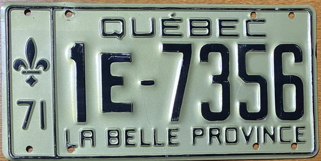 AUTHENTIC CANADA 1971 Quebec License Plate. La Belle Province $29.99 ...