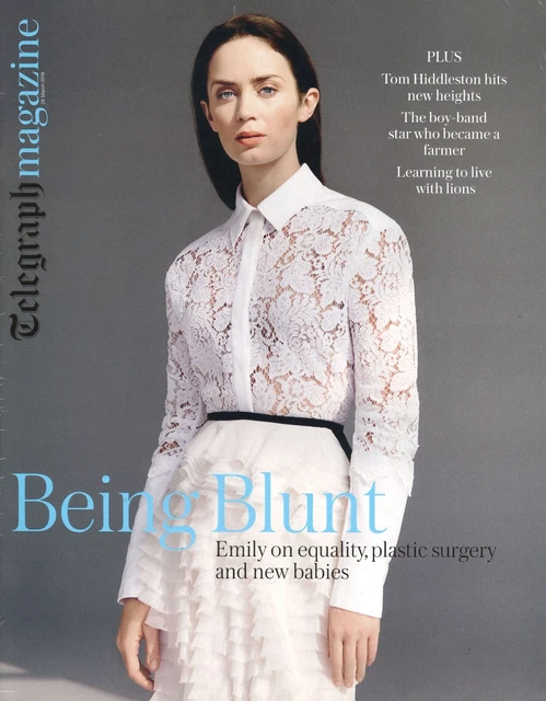UK TELEGRAPH MAGAZINE Emily Blunt, Tom Hiddleston, JB Gill, lion ...