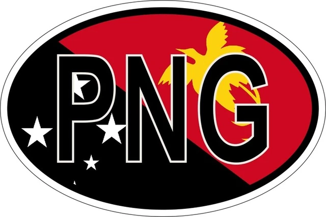 STICKER OVAL FLAG vinyl country code PNG papua new guinea $7.40 ...