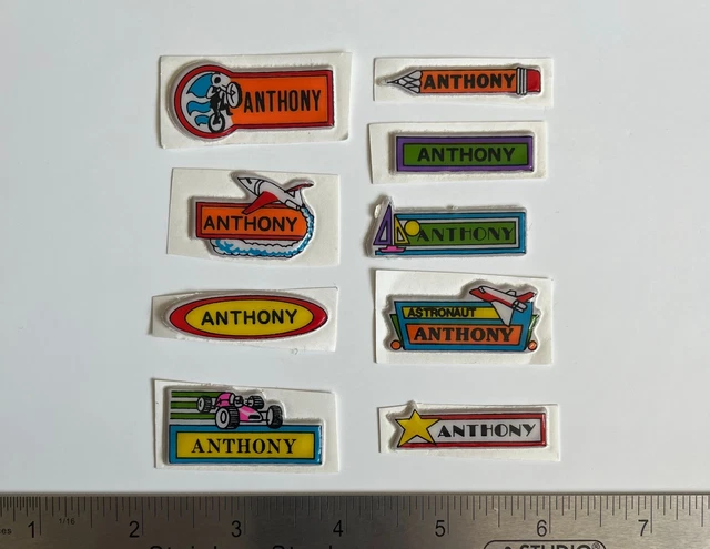 VINTAGE - ANTHONY - 1990's Small Puffy Name Sticker Lot of 9 (Read Desc ...