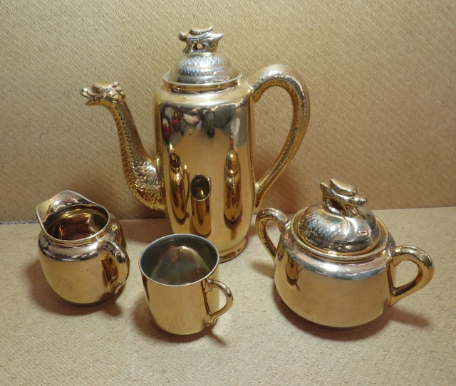 VINTAGE GENUINE SAMURAI China Hand Painted Gold Coffee Set £29.90 ...