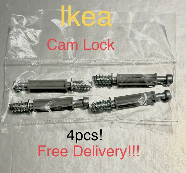 4 X GENUINE CAM LOCK SCREW IKEA P/N 118331 MALM BILLY HEMNES SPARE ...