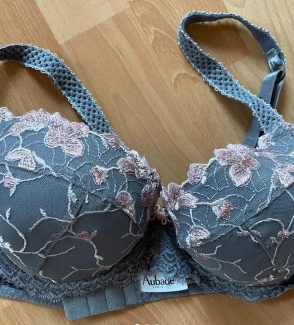 BALCONETTE BH MIT Spitze von Aubade grau/rosa Gr.80D w.NEU EUR 45,00 ...