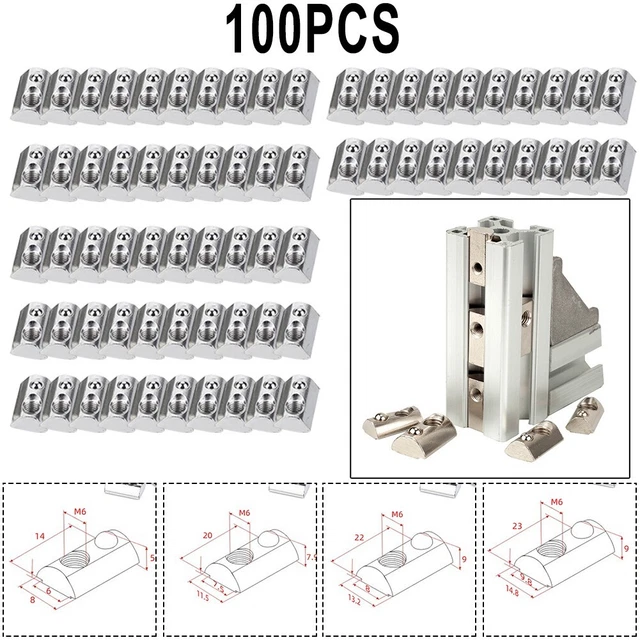 NUTENSTEINE M6-ZENTRIERKUGELGEWINDE EXTRUSIONSNUT Nach Euronorm 3030 3060 EUR 21,74 - PicClick FR