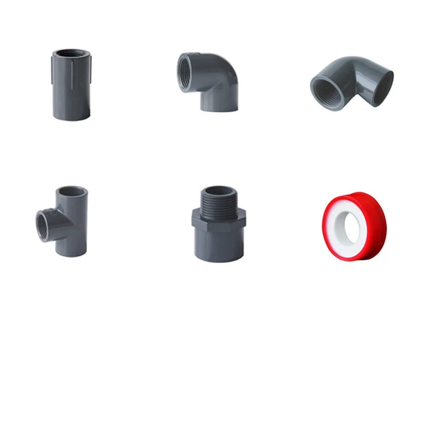 DARK GREY PVC Imperial BSP Threaded Pipe Fittings Industrial Pressure ...