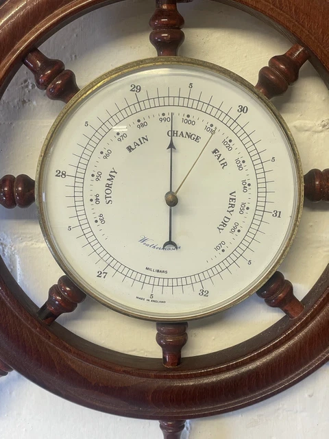 VINTAGE WEATHERMASTER BAROMETER Nautical Mid-Century Wall Mount Ships ...