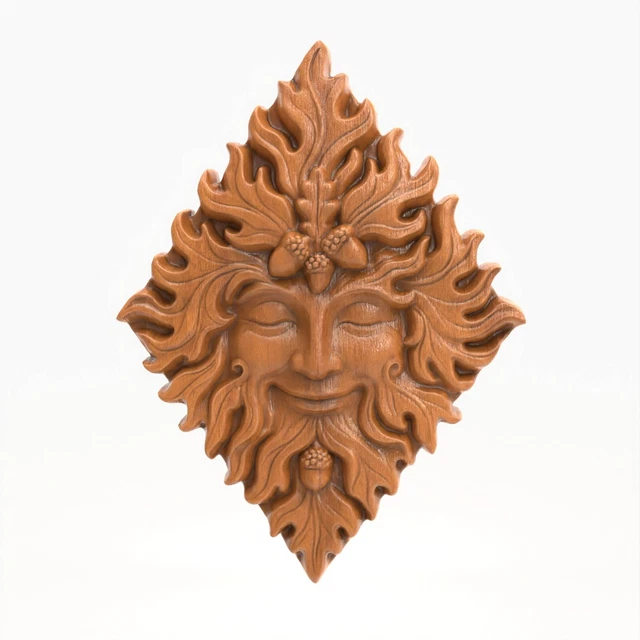 GREEN MAN GREENMAN STL File 3D Model For CNC Router Printer Artcam £2. ...