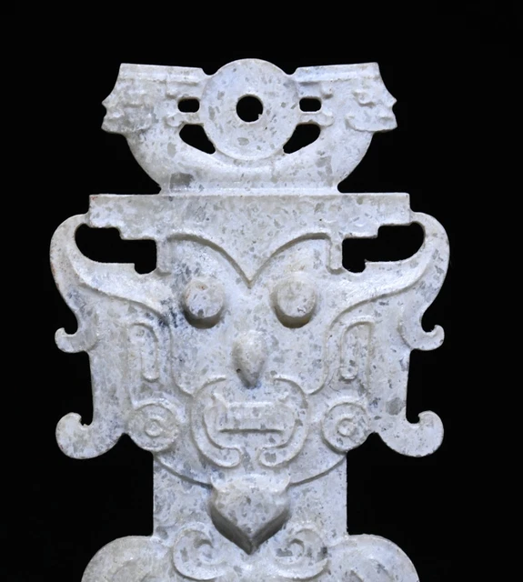 4& CHINOIS SHIJIAHE Culture Hetian Jade gens visage Yubi Yu Bi Statue ...