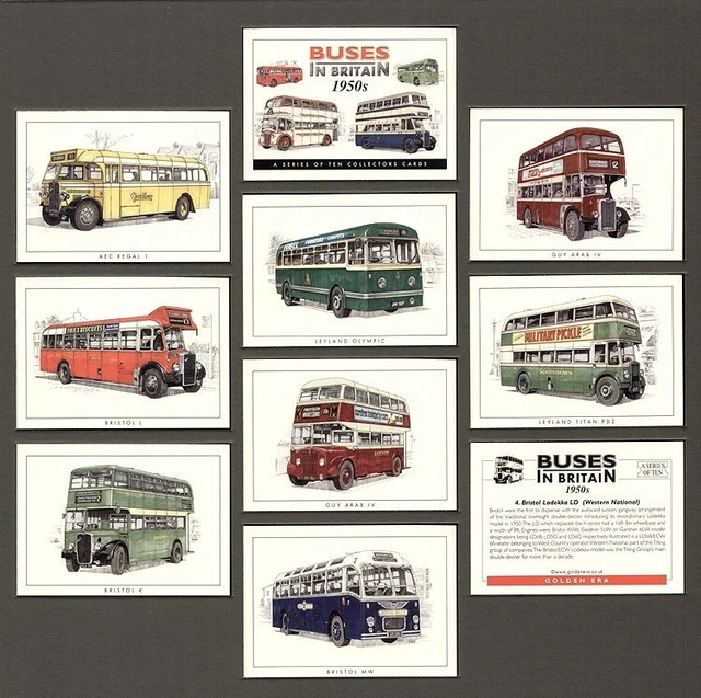 BUSES IN BRITAIN 1950's Collectors Card Set - AEC Bristol L Guy Arab IV ...