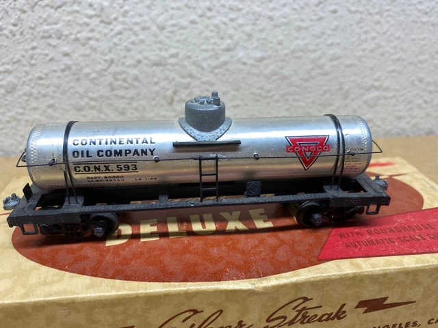 RARE SILVER STREAK SS601 HO Scale Built Metal & Wood Conoco Tank Car ...