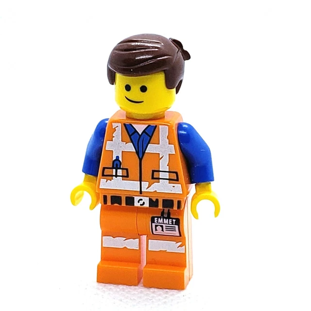 LEGO EMMET MINIFIGURE The Lego Movie Lopsided Smile Angry Worn Uniform ...