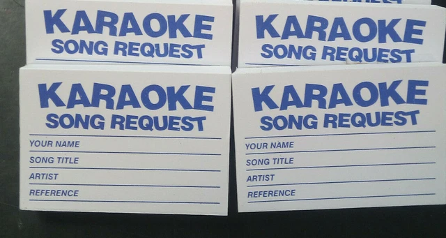 400 BLUE KARAOKE song request slips 4 pads x 100 FREE 1st CLASS SAME ...