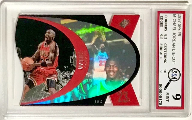 RARE 1997 UD SPX Michael Jordan graded SSA 9 comme neuf Chicago Bulls ...
