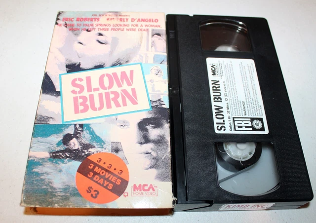 SLOW BURN (VHS, 1986, MCA) Eric Roberts, Beverly D'Angelo, Johnny Depp ...