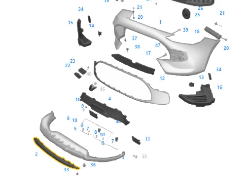 MG HS TROPHY 2022-2024 Facelift Front Bumper Lower Splitter 10878161 £ ...