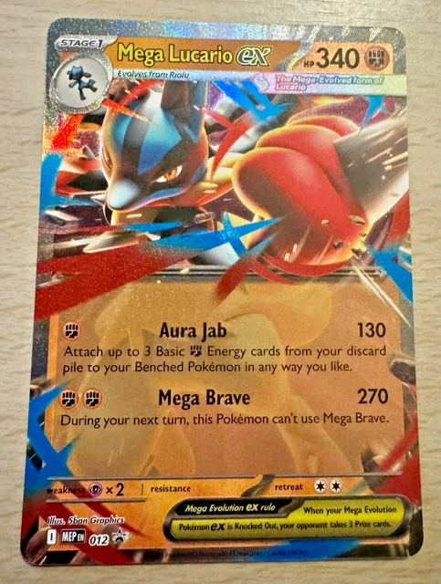 POKEMON TCG MEGA Lucario ex MEP 012 Mega Evolutions Black Star Promo ...