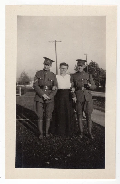 WW1 WWI CEF Canadian soldiers in snapshot - with mother? $8.50 ...