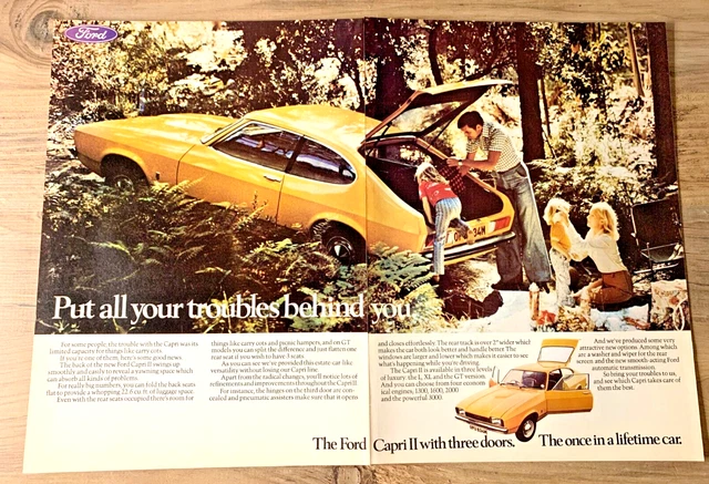 FORD CAPRI 1970S - FRAMEABLE COLLECTIBLE ORIGINAL CLASSIC CAR ADVERT £ ...