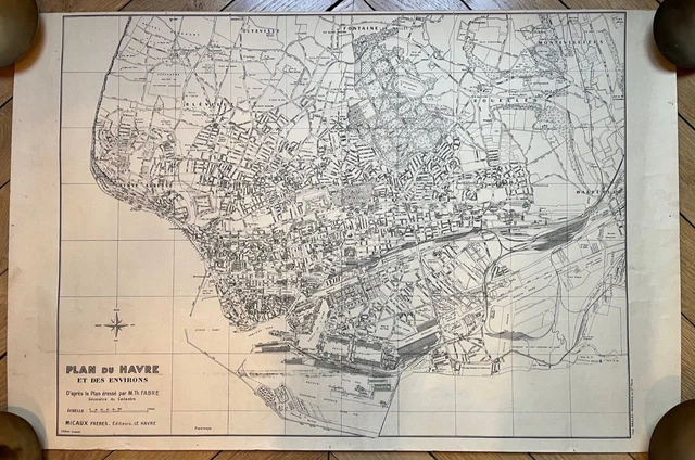 PLAN DU HAVRE et de ses environs Noir et Blanc EUR 25,00 - PicClick FR