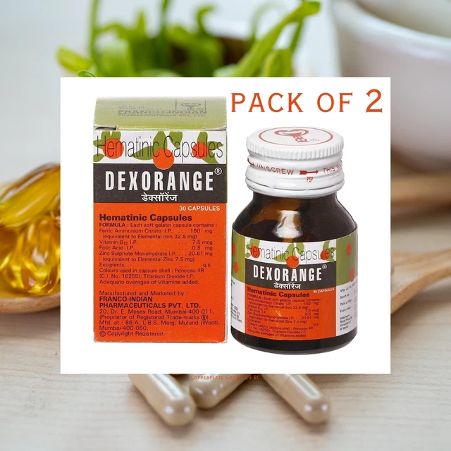 2X DEXORANGE PARA debilidad generalizada 30 cápsulas multivitamínicas ...