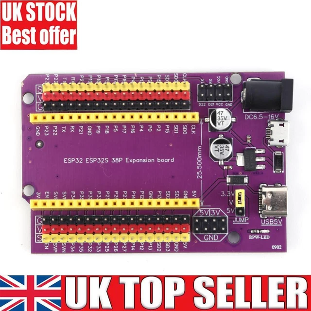 ESP32 EXPANSION BOARD NodeMCU-32S Lua TYPE-C/MICRO Module GPIO Expansion Board £6.75 - PicClick UK