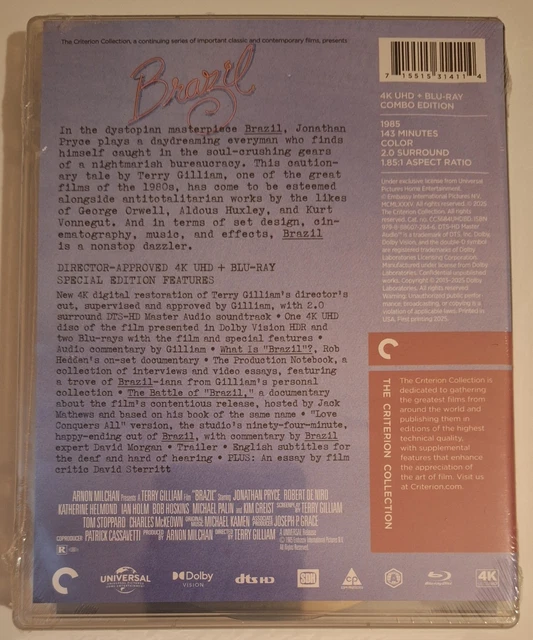BRAZIL 4K UHD Blu-ray - Criterion - Import - New & Sealed £44.99 ...