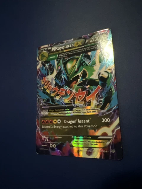 POKÉMON TCG MEGA M Rayquaza EX Holo Card 61/108 Roaring Skies Ultra ...