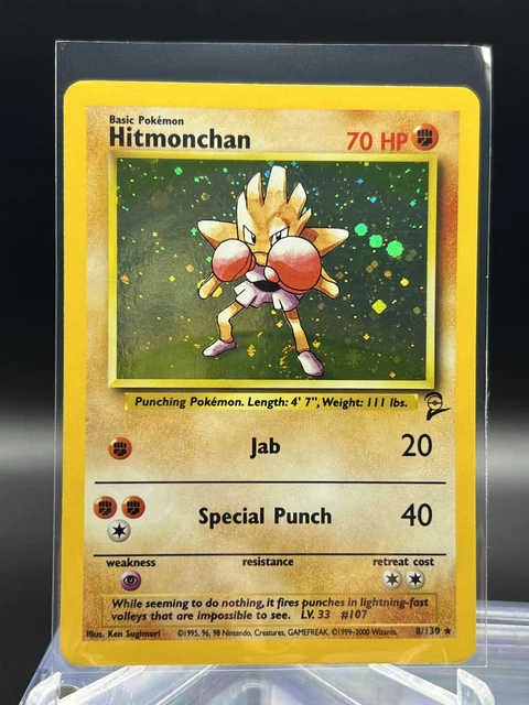 POKÉMON TCG HITMONCHAN Base Set 2 8/130 Holo Unlimited Holo Rare NM/EXC ...