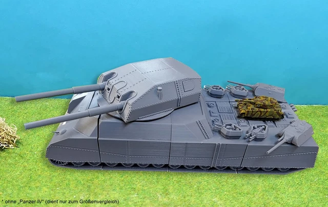 LAND CRUISER P. 1000 'Ratte' Huge German Prototype Tank Model 1/100 1/ ...