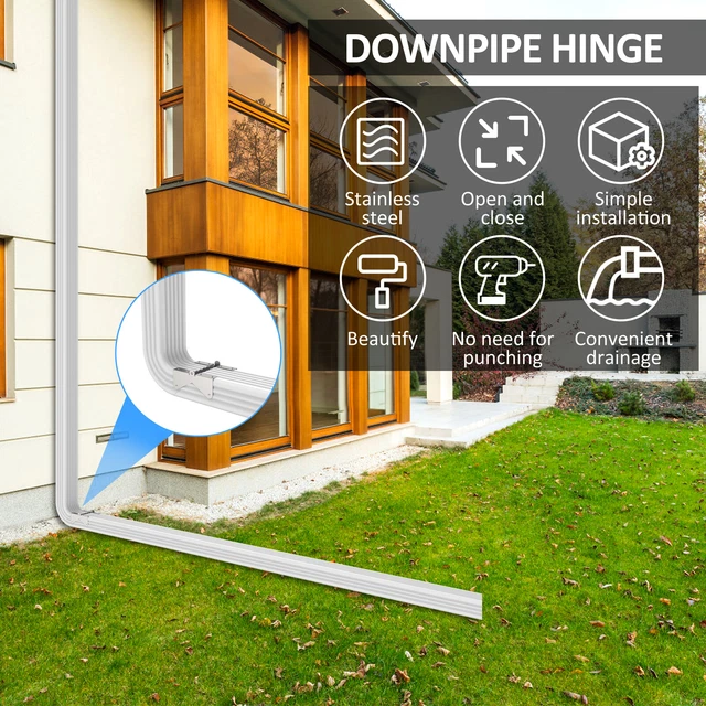 4PCS DOWNSPOUT GUTTER Hinge Stainless Steel Downspout Flip-Up Hinge ...