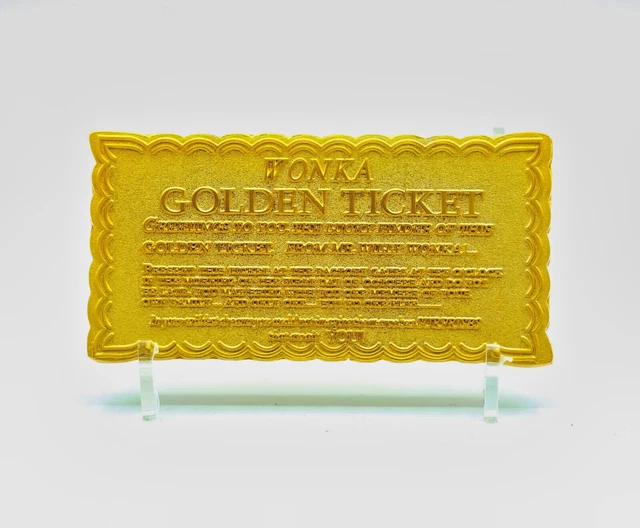 WILLY WONKA GOLDEN Ticket 24k Gold Plated - LIMITED EDITION Boxed ...