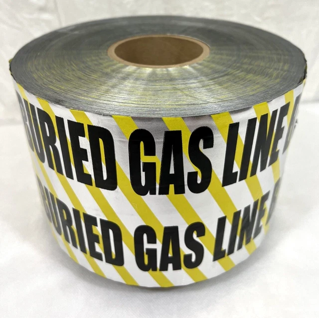PRESCO DETECTABLE UNDERGROUND Tape CAUTION BURIED GAS LINE BELOW 6 ...