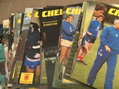CHELSEA FC 1985/86 programmes in binder 30 home programmes, 7 away ...