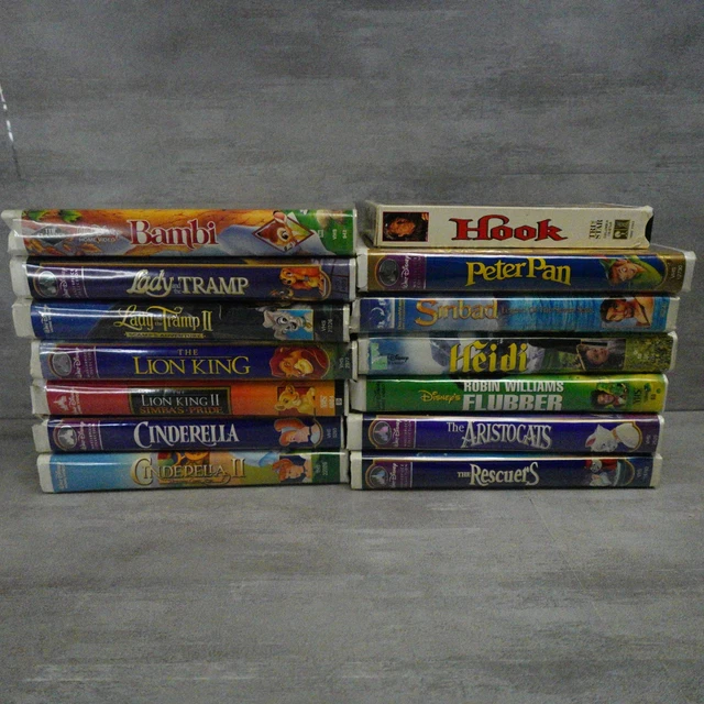 DISNEY VHS LOT of 14 Kids Bundle Cinderella Lion King Lady and the ...