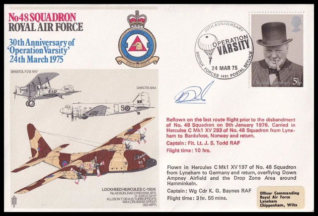 RAF 32E N0.48 Squadron Operation Varsity 30th Anniversary Reflown Cover ...