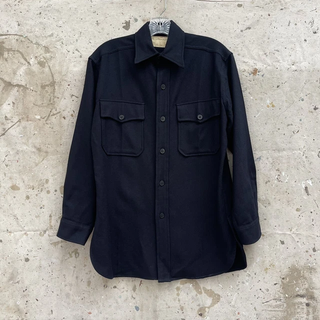 VINTAGE 1940’S NAVAL Clothing Factory Navy Blue Wool CPO Shirt £140.05 ...