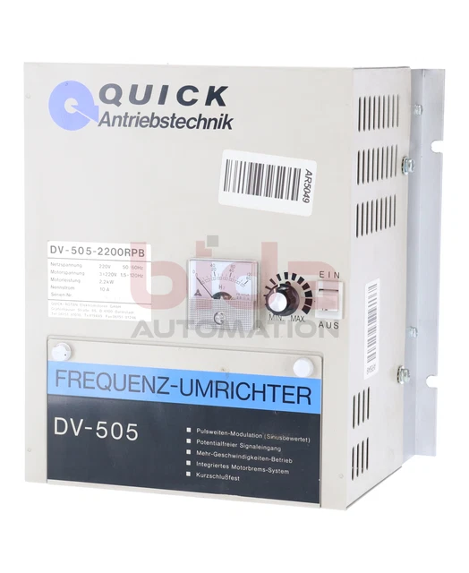 QUICK ROTAN DV-505-2200RPB Variable Frequency Drive 220V 10A 2.2kW £250 ...