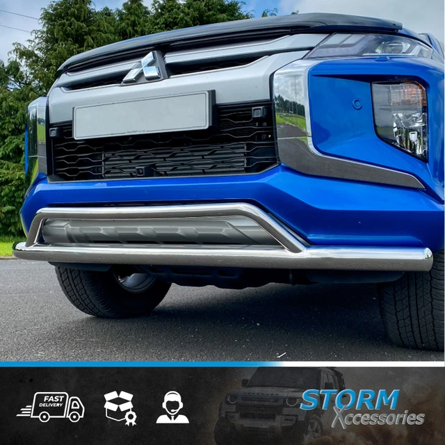 FOR MITSUBISHI L200 Series 6 2019-2022 Stainless Front Bull Bar Nudge ...