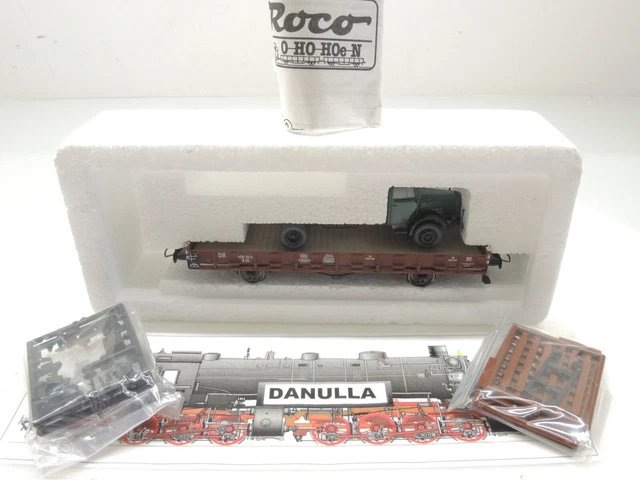 ROCO 46480 HO Rungenwagen der DB mit LKW beladen Zurüstteile Anleitung ...