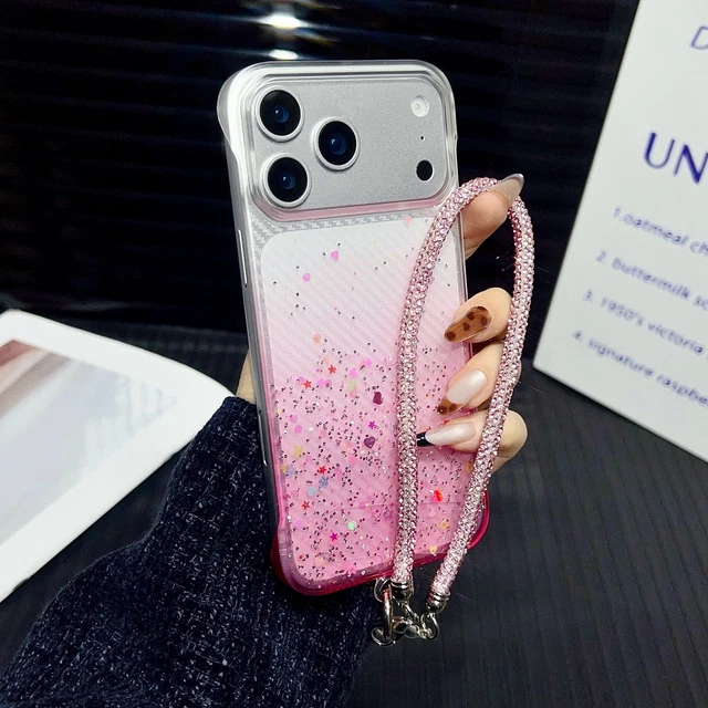 FOR IPHONE 17 Pro Max Air 16 15 14 13 Shockproof Glitter Hand Strap ...