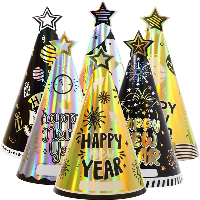 24 PCS NEW Years Eve Party Hats NYE Party Supplies 2026 New Year Paper ...