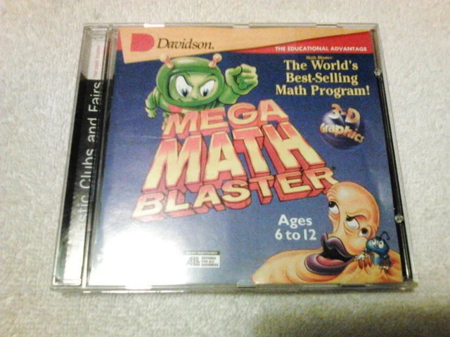 MEGA MATH BLASTER by Davidson, Educational CD-ROM Game 1996, Win 95 or ...