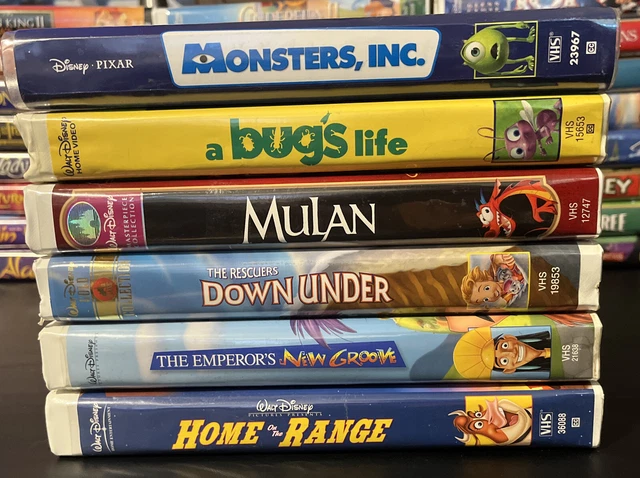 LOT DE 6 films VHS Walt Disney - Mulan, Monsters INC, A Bugs Life, New ...