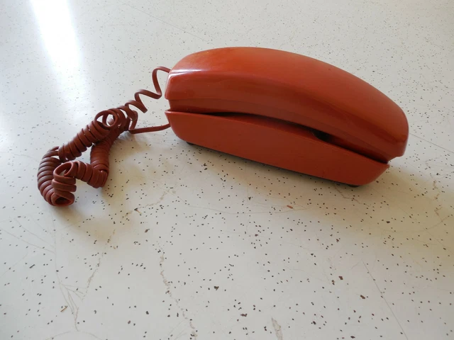 VINTAGE BURNT ORANGE Push Button Telephone 1980s £40.93 - PicClick UK