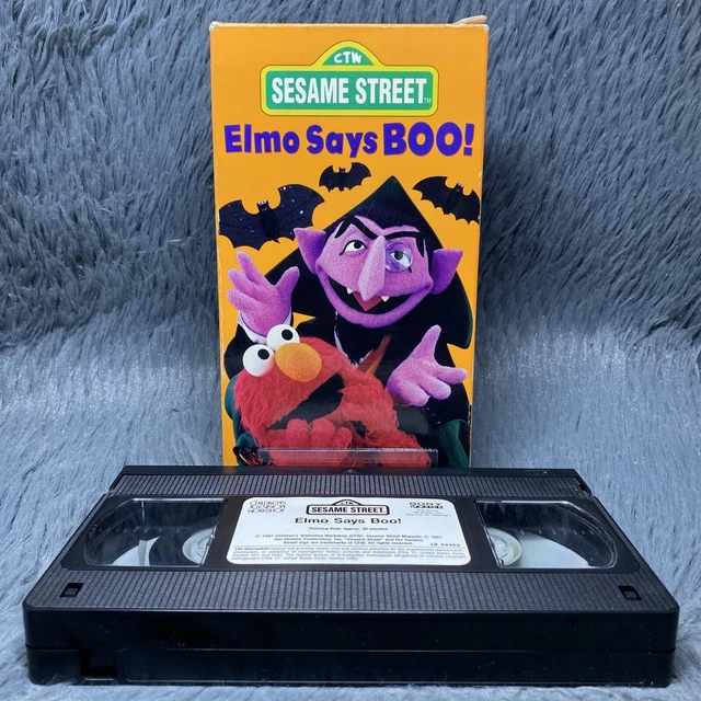 SESAME STREET: ELMO Says BOO! VHS Elmo The Count Rare Halloween Cartoon ...