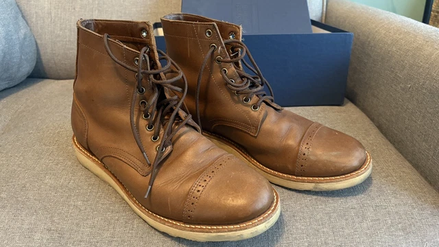 OAK STREET BOOTMAKERS Natural Chromexcel Trench Boot Size 10.5 Vibram £ ...