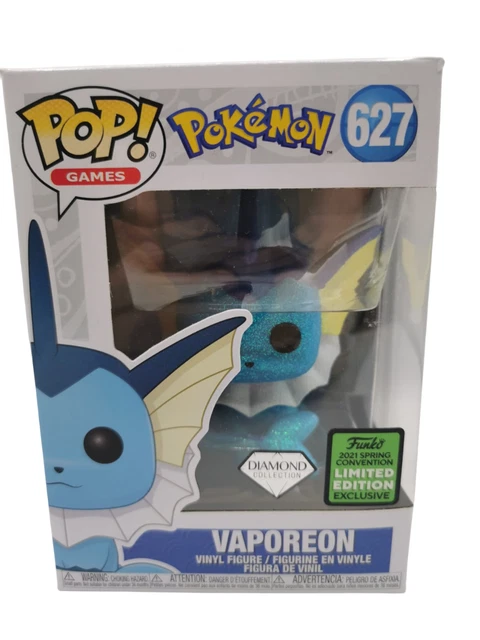 FUNKO POP POKEMON Nr. 627 Vaporeon (Diamond) Spring Convention 2021 ...