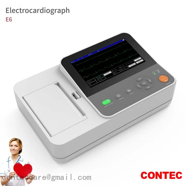 CONTEC TOUCH E6 ECG Device Electrocardiograph 6-Channel 12-Channel ECG ...