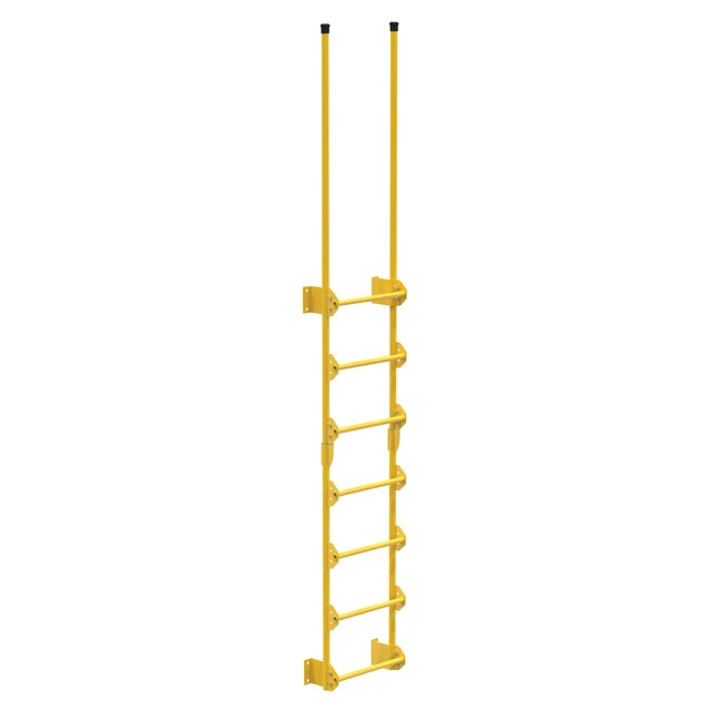 VESTIL, WALK THROUGH dock ladder 7 step yellow, Capacity 300 lb, Steps ...