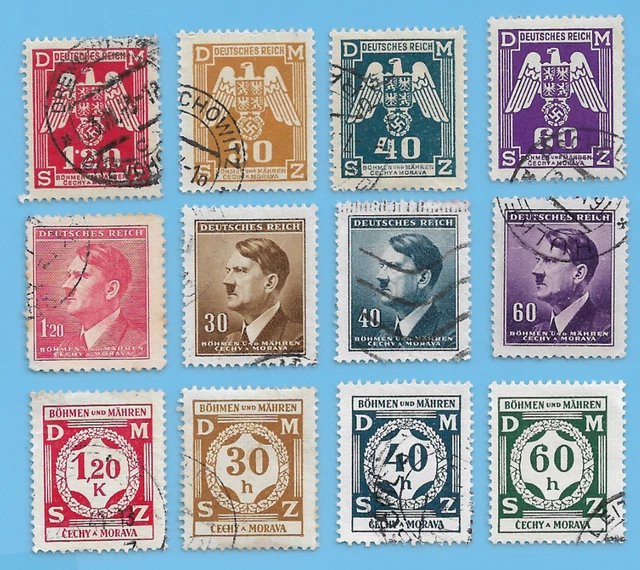 GERMANY WW2 GERMAN 1944 Swastika Adolf Hitler 54+96 stamp WW2 ERA Mi ...